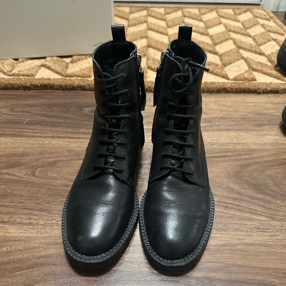 Sam Edelman | Shoes | Sam Edelman Black Leather Slim Combat Boots ...